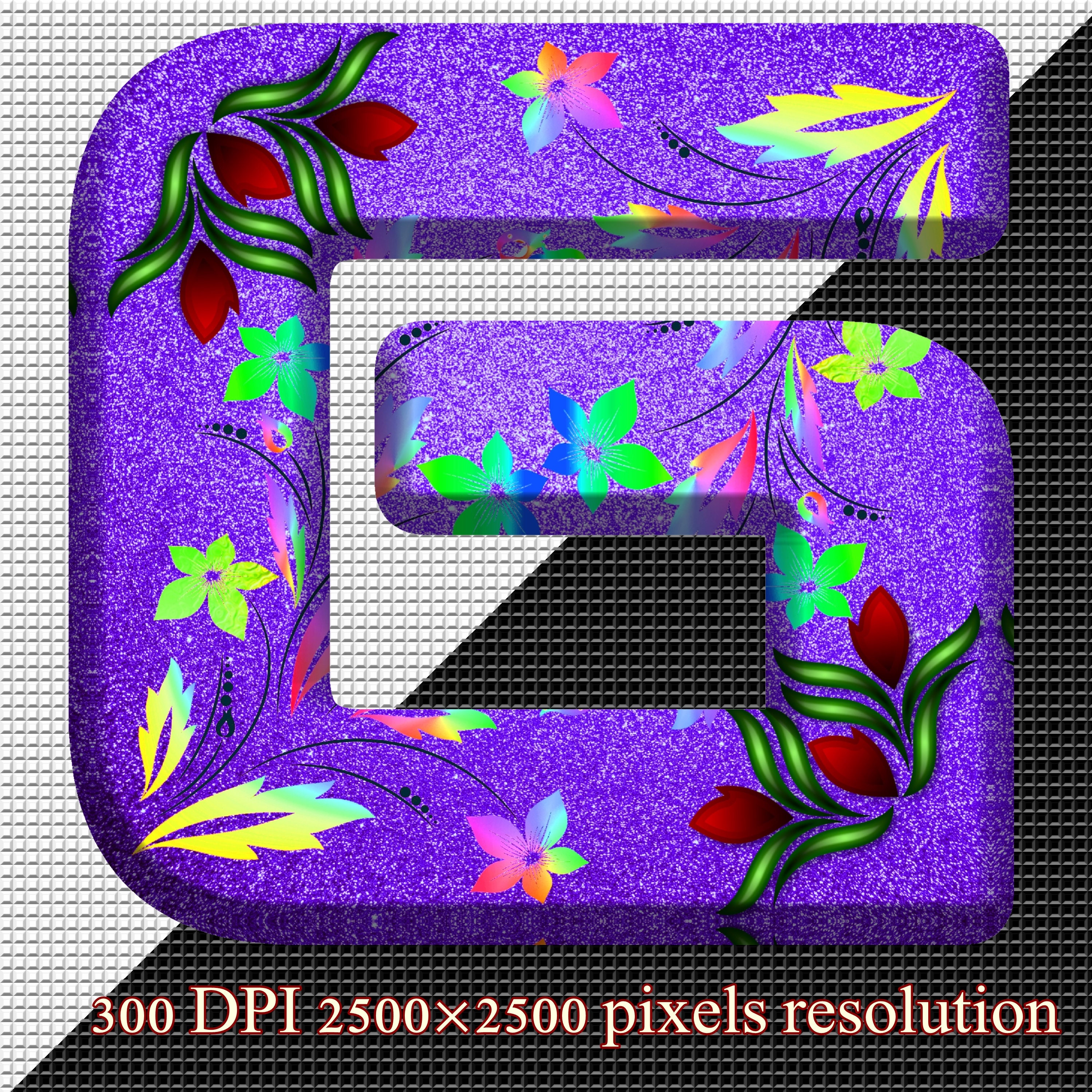 Glitter Floral Alphabet Clip Art Png Files, 3 Color Alphabet Pack, Pink ...