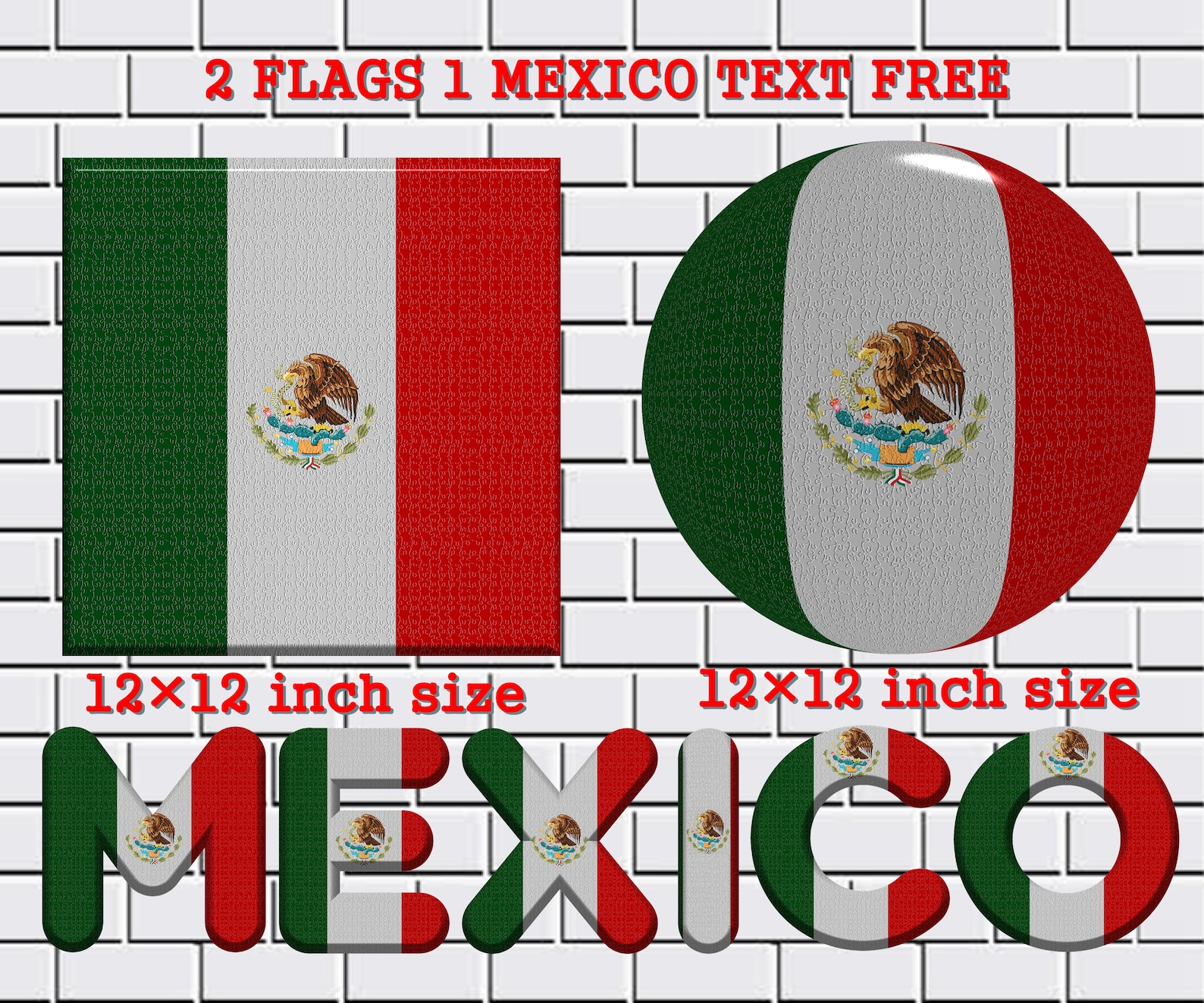 Mexico Flag Font: Mexican Alphabet, Numbers & Clipart (PNG) - Etsy