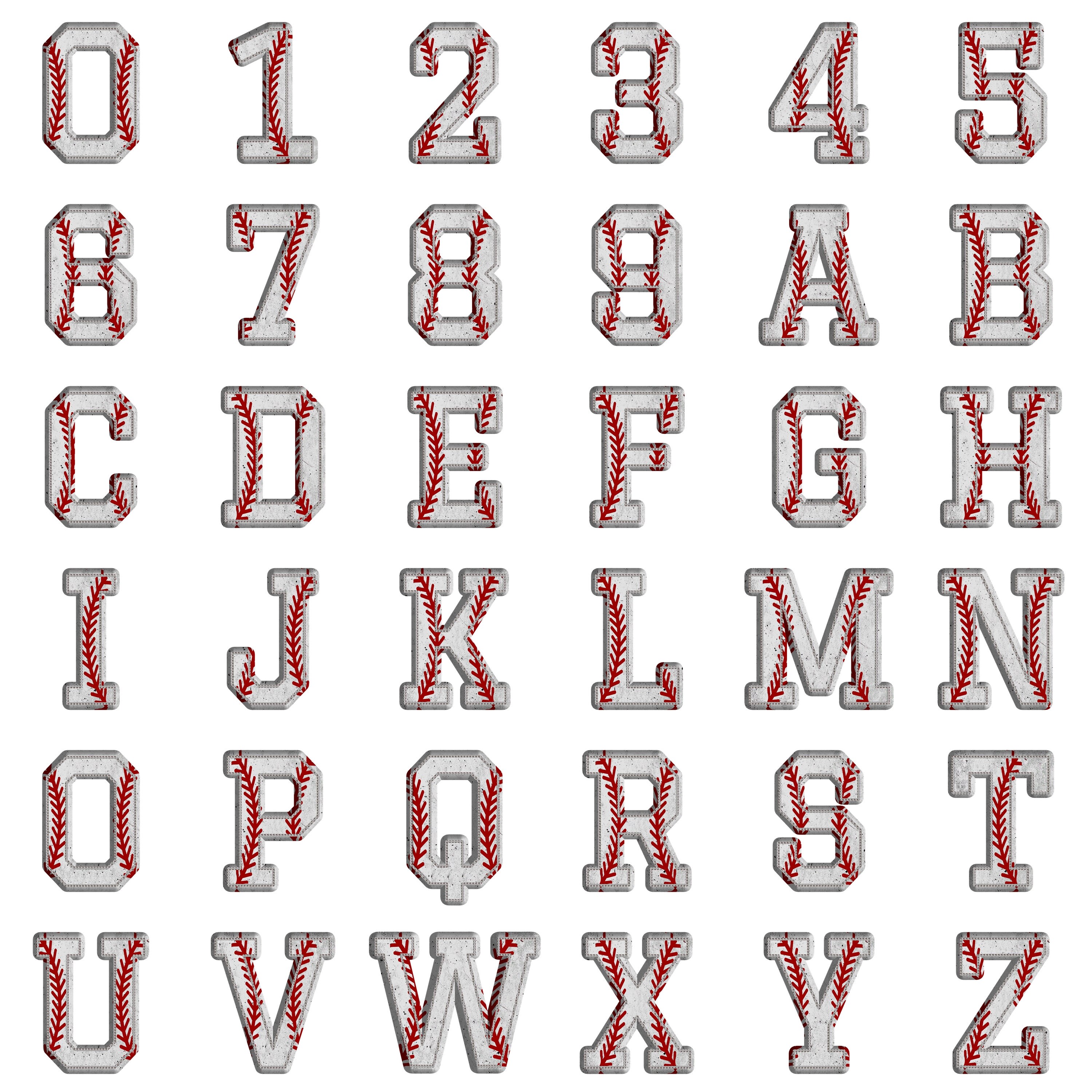Baseball Font Png,3d Baseball Chenille Alpha & Numbers,varsity,school ...