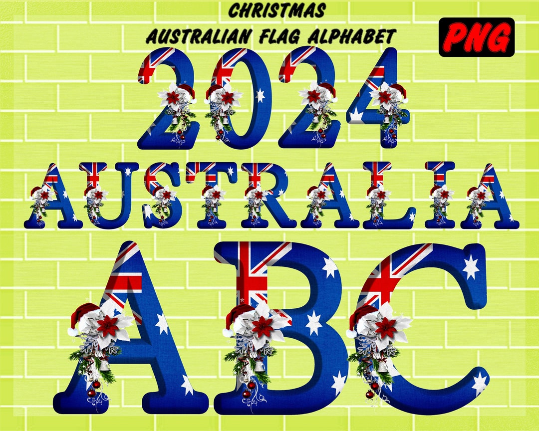 Christmas Australian Flag Letters Png Clip Artau Flag Letters - Etsy