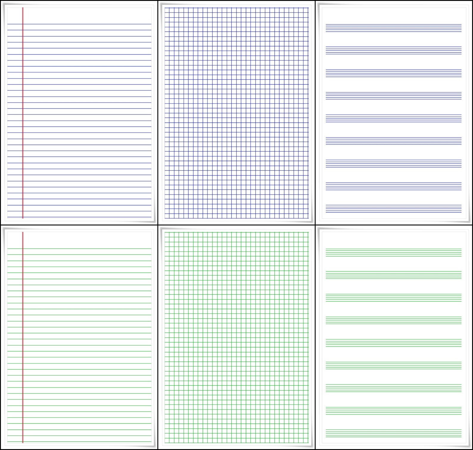 Printable Lined Paper: A4 Graph, Grid, Music Paper (PDF Download) - Etsy