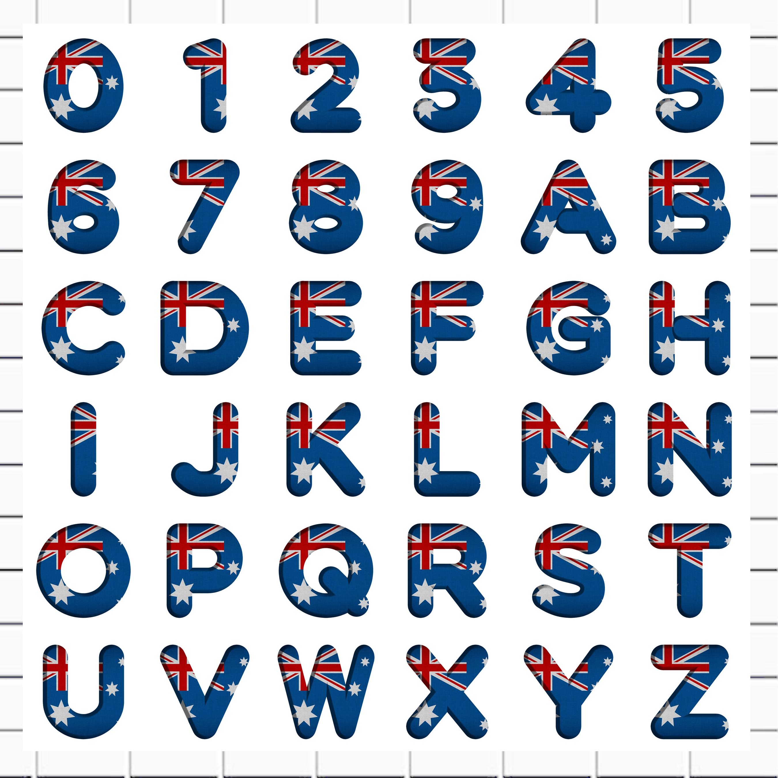 Australian Flag Letters Clipart, Australian Alpha PNG, Patriotic ...