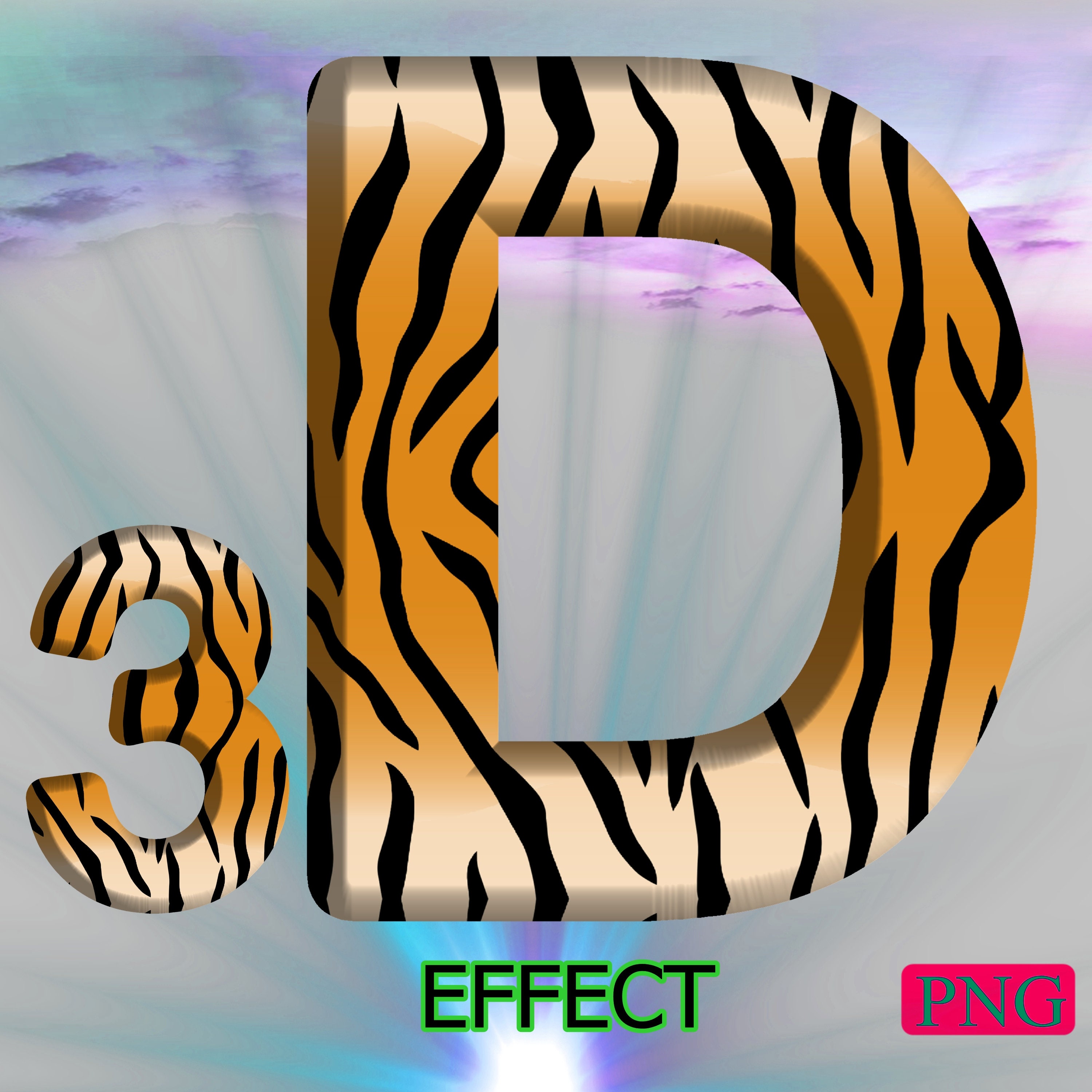 Tiger Letters & Numbers | Tiger Font,clipart,animal Print Alphabet A ...