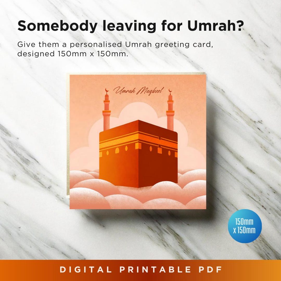 Umrah Gifts | Umrah Mubarak Printable | Umrah Card Printable ...