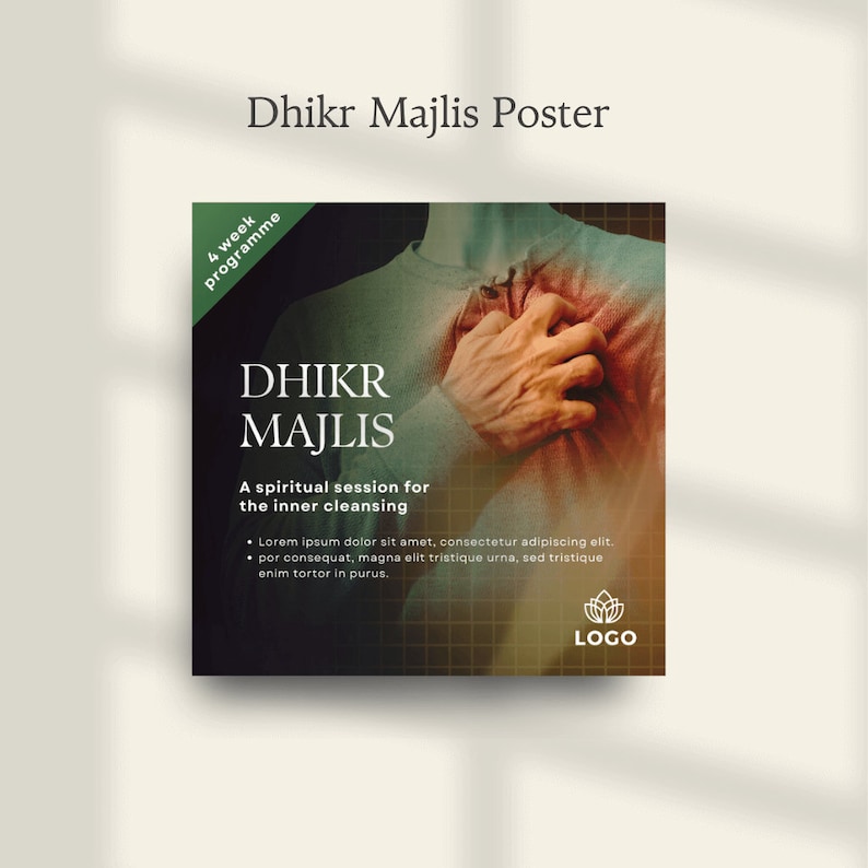 Dhikr Majlis Poster Islamic Institutional Social Canva Template - Etsy