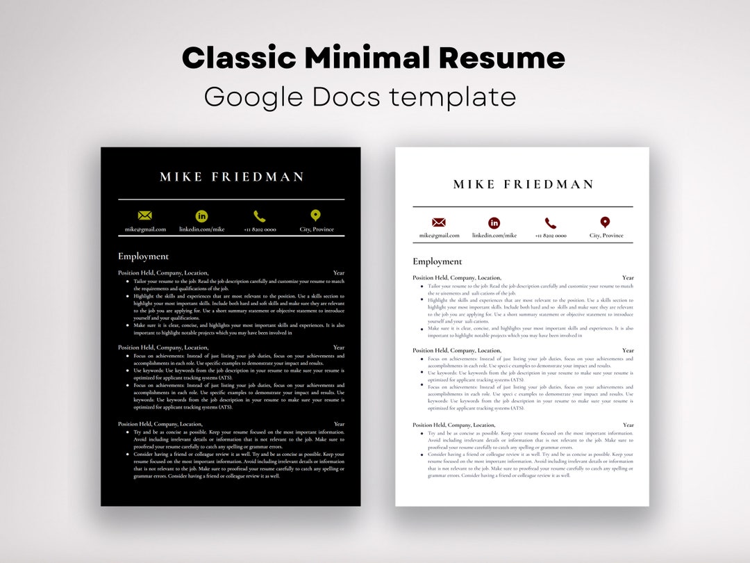 Resume Template for Men Resume Template Google Docs Resume Creative ...
