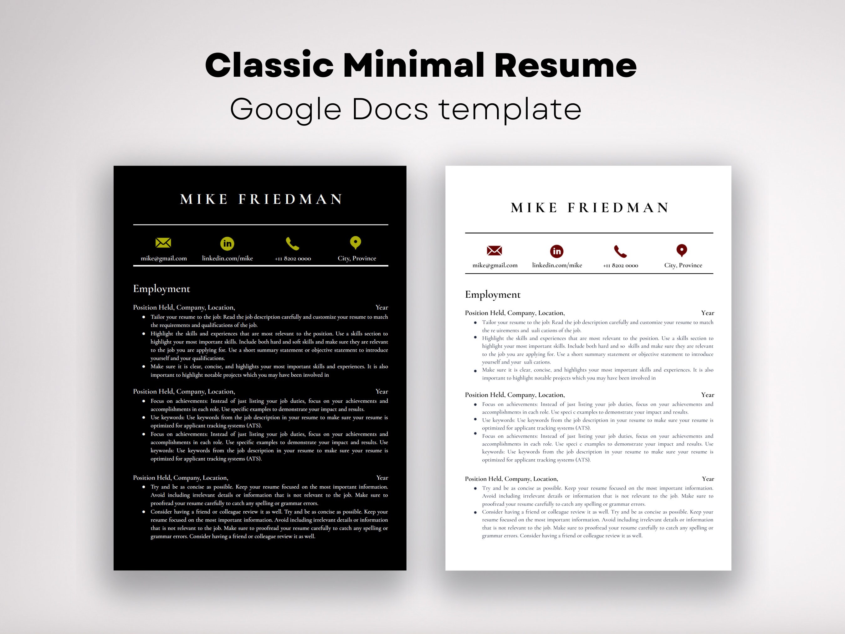 Resume Template for Men Resume Template Google Docs Resume Creative ...