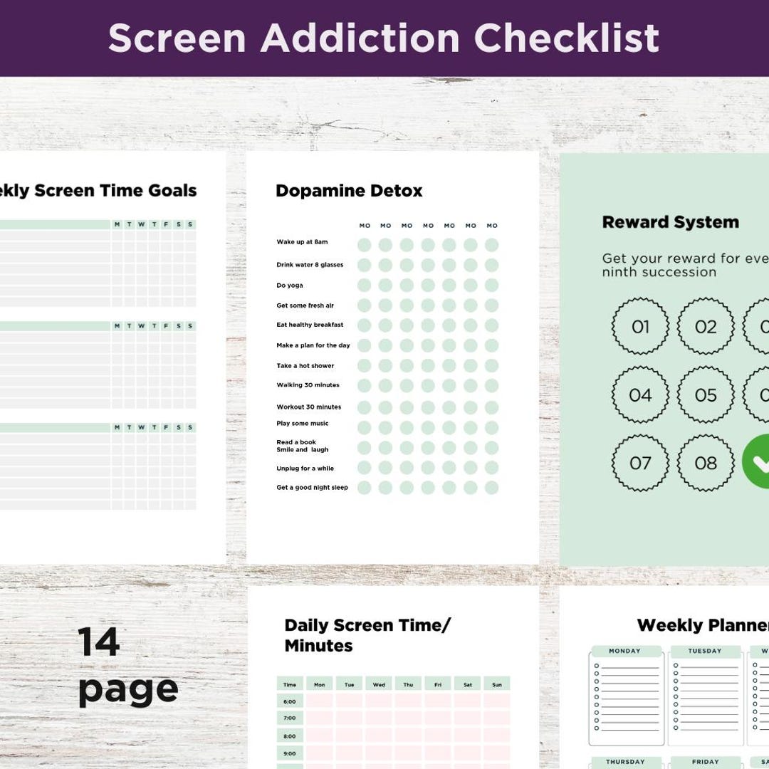 Screen Time Addiction Worksheets Phone Addiction Kids Therapy iPad ...