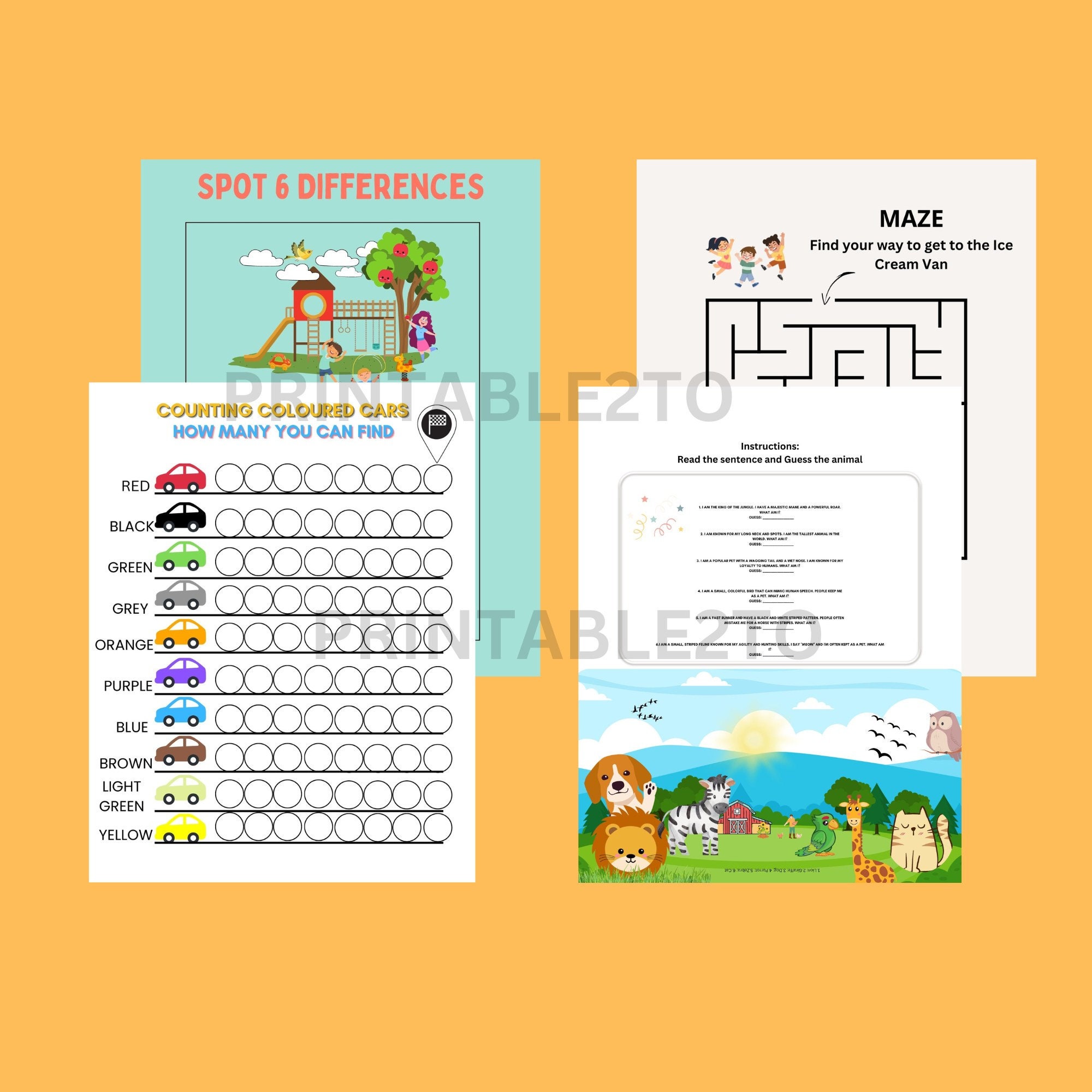 PRINTABLE Road Trip Kids Activity Bundle Road Trip Games Activities for ...