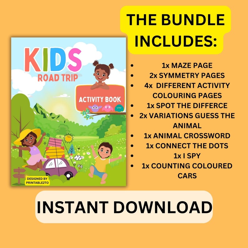 PRINTABLE Road Trip Kids Activity Bundle Road Trip Games Activities for ...