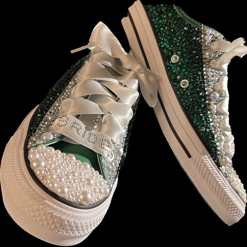 Blue Converse With Rhinestones - Etsy