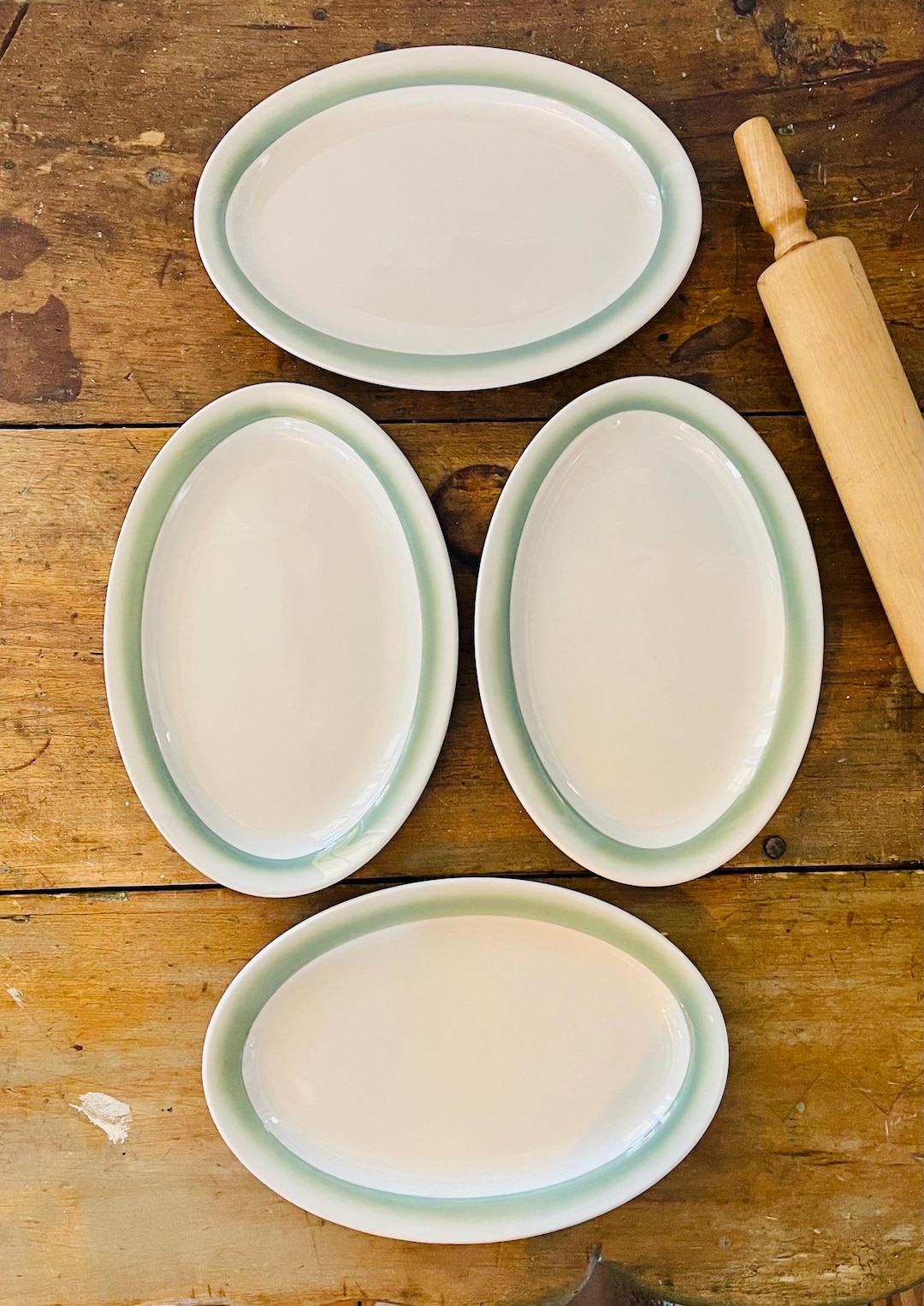 Vintage Grindley Hotelware Plate: Teal Band, England, 1966 - Etsy