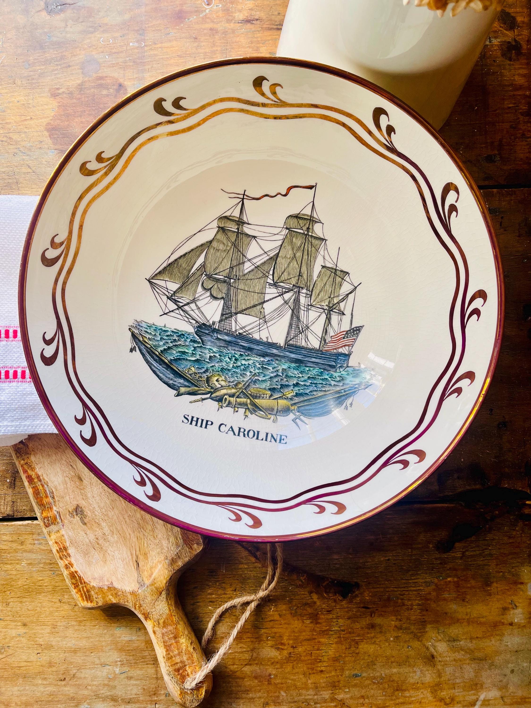 Vintage Gray's Pottery Ship Bowl – 1950s Lustreware Nautical ...