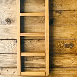 Vintage Small Wooden Wall Ladder Shelf With Floral Motif, to Display ...