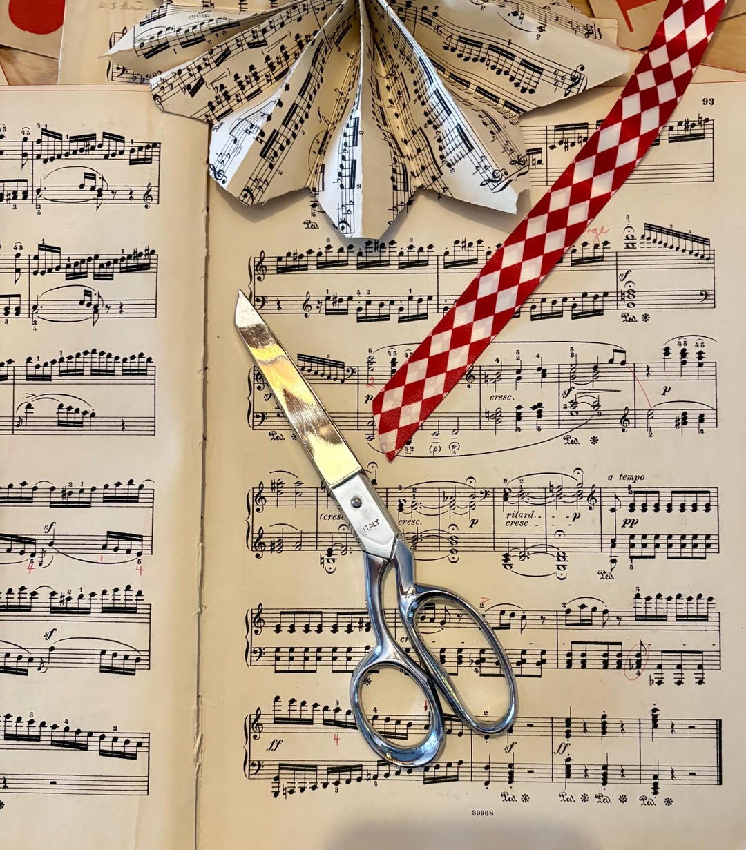 1800s Antique Music Paper for Christmas Ornaments & Stars - Beethoven ...