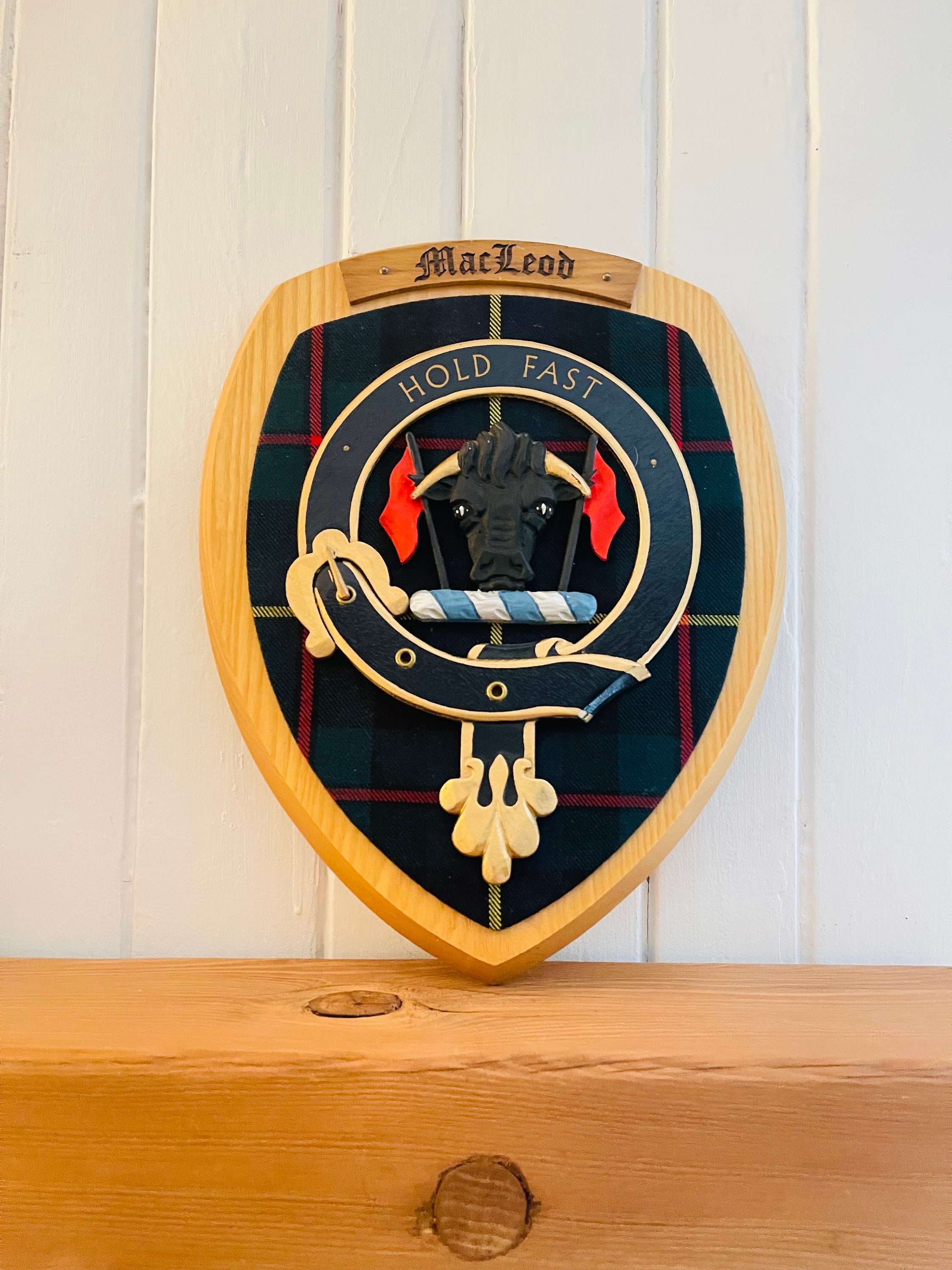 Macleod Family Clan Crest Framed With Tartan Made by Hand in Scotland ...