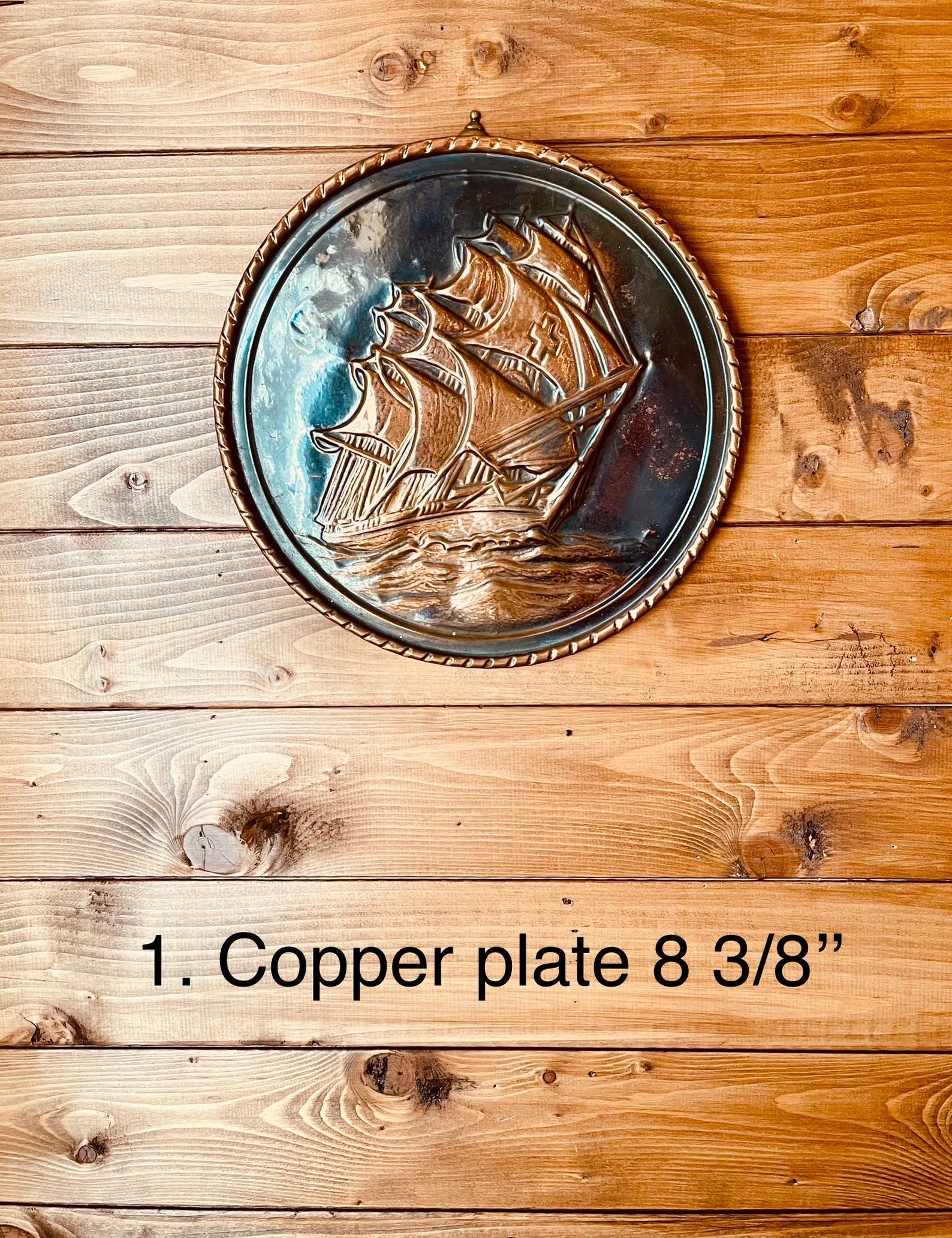 Vintage Embossed Brass Sailboat Plate, Nautical Wall Decor, Made in ...