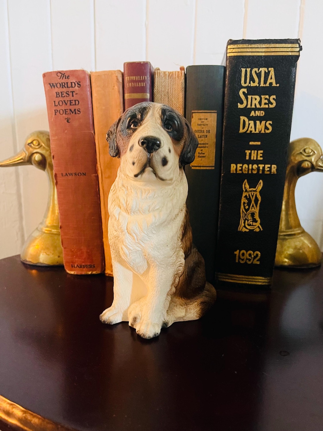Vintage 7’’ Saint Bernard Dog Figurine. Realistic Looking. Perfect to ...