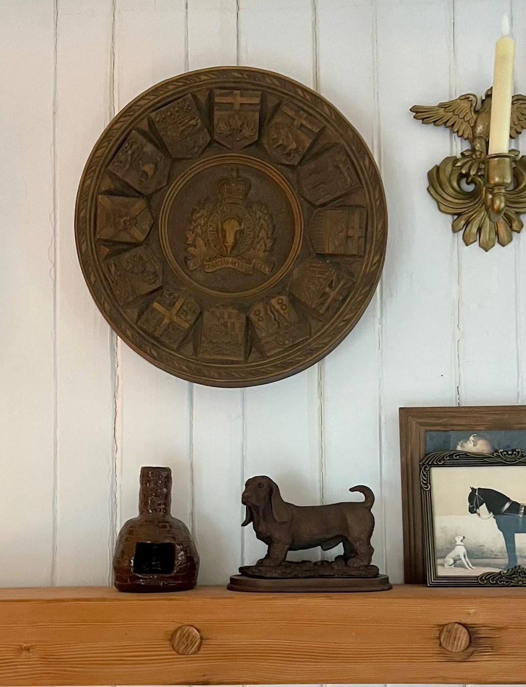 1970 Rustic RCMP Commemorative Plaque. Royal Canadian Mounted Police ...