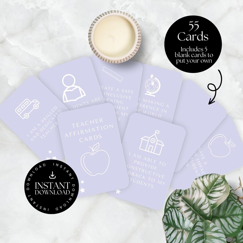 Teacher Affirmations PDF Printable Card Deck - Etsy