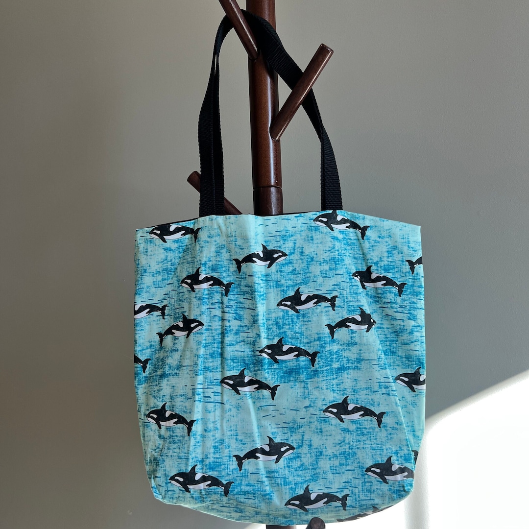 Orca Whale Tote Bag, Handmade Whale Bag, Aquatic Aesthetic Handmade ...