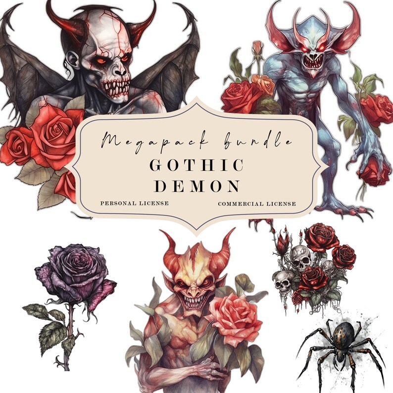 GOTHIC Clipart Bundle Horror Clipart Spooky Mystical - Etsy