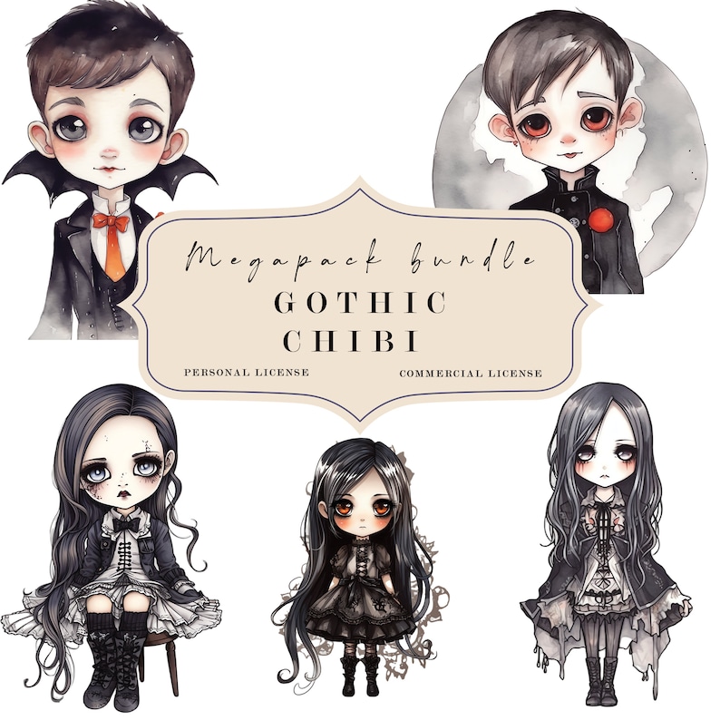 GOTHIC Clipart Bundle Horror Clipart Spooky Mystical - Etsy