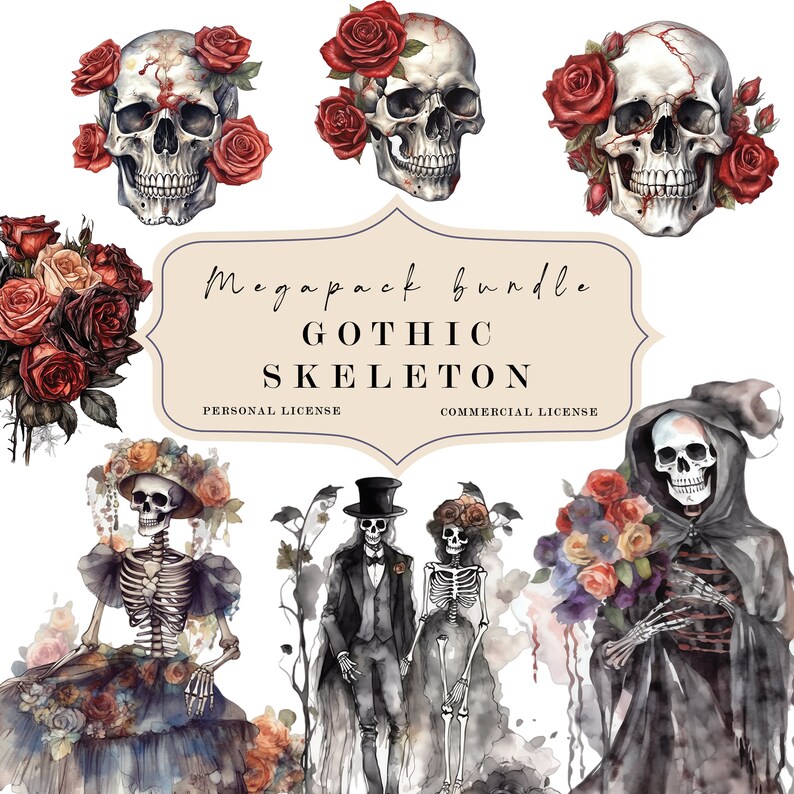 GOTHIC Clipart Bundle Horror Clipart Spooky Mystical - Etsy