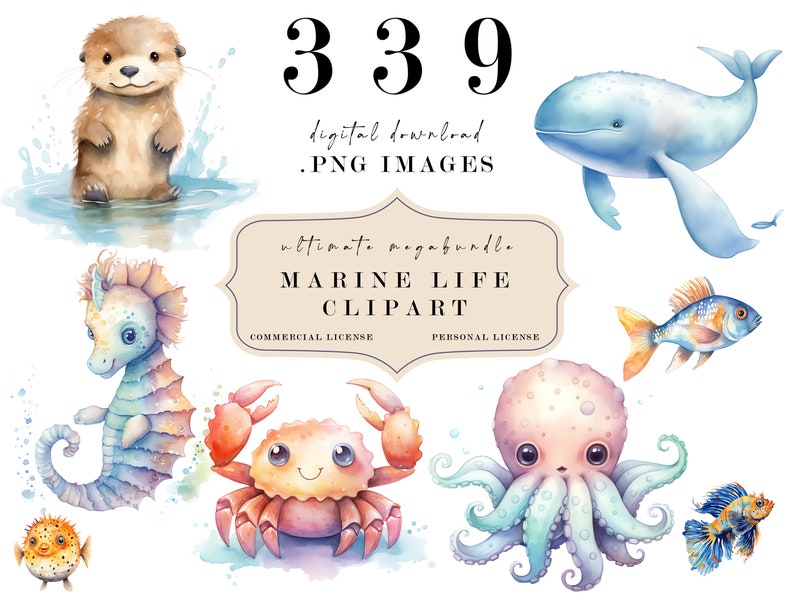 Under Sea Animals Clipart, Sea Animals, Sea Life, Ocean Animals ...