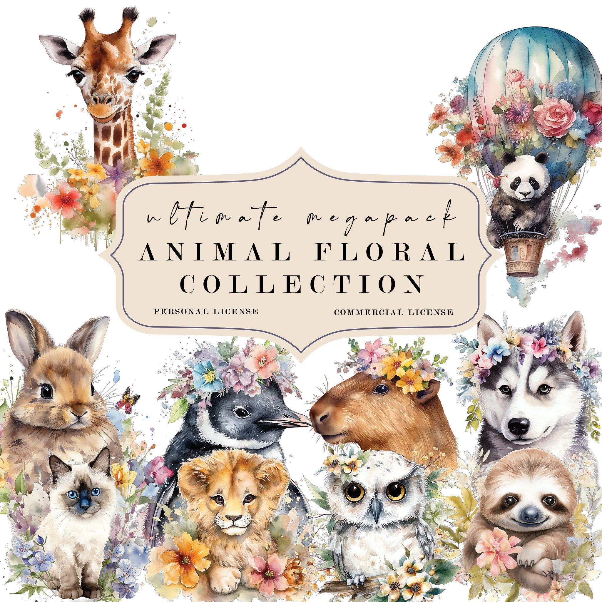 Floral Cottagecore Clipart Vintage Cottage Garden With Floral - Etsy