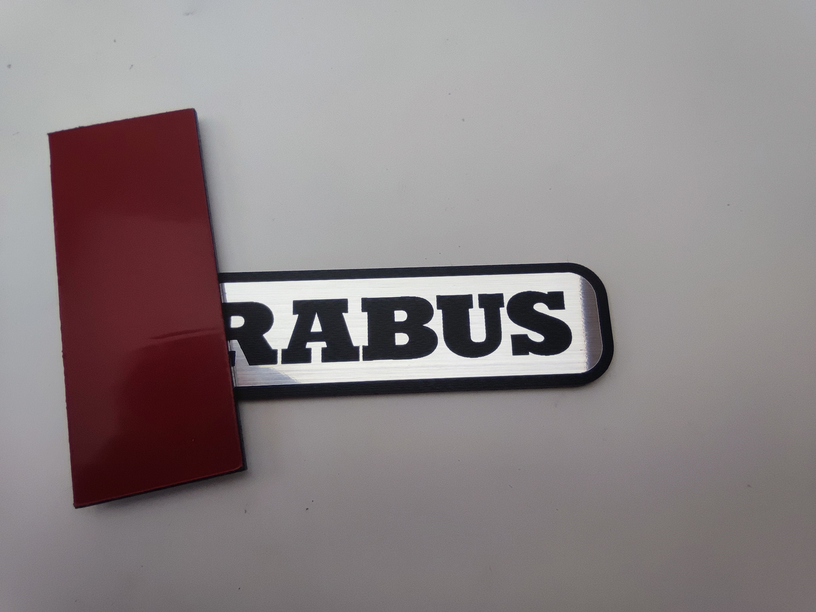 2 Pieces Long Lasting B-rabus Logo Emblem Badge Aluminum Plated Brushed ...
