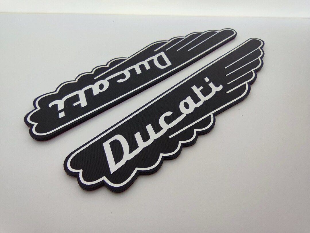 Ducati Motorcycle Tank Label Right Left Set of 2 Aluminum Coated ...