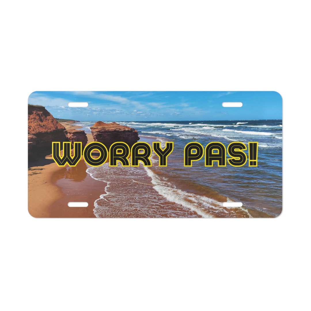 WORRY PAS Vanity Plate, Acadian Vanity Plate With Beach and Ocean ...