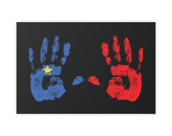 Acadian Design Photo Art Paper Poster, Acadian Poster, Red and Blue ...