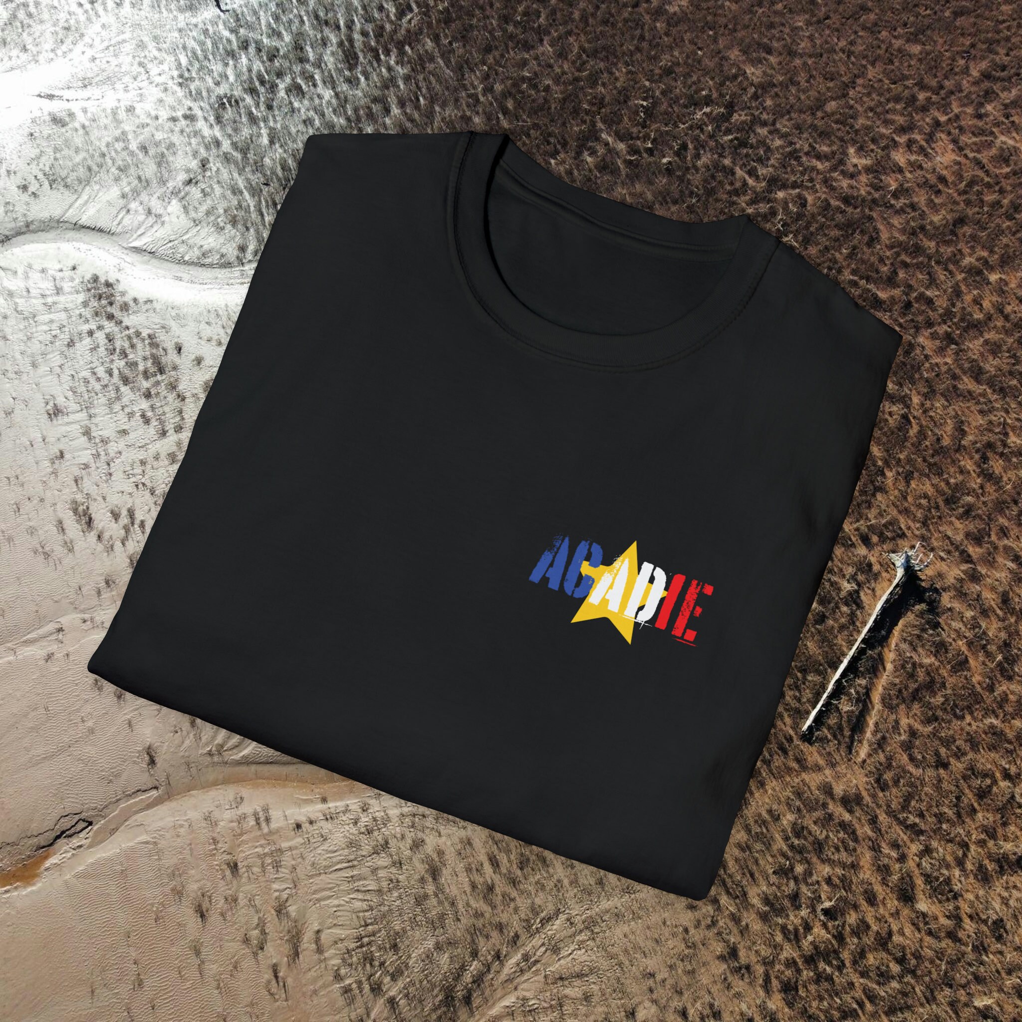 Front and Back Design Acadie T-shirt, Chandail Acadien, With Small Logo ...