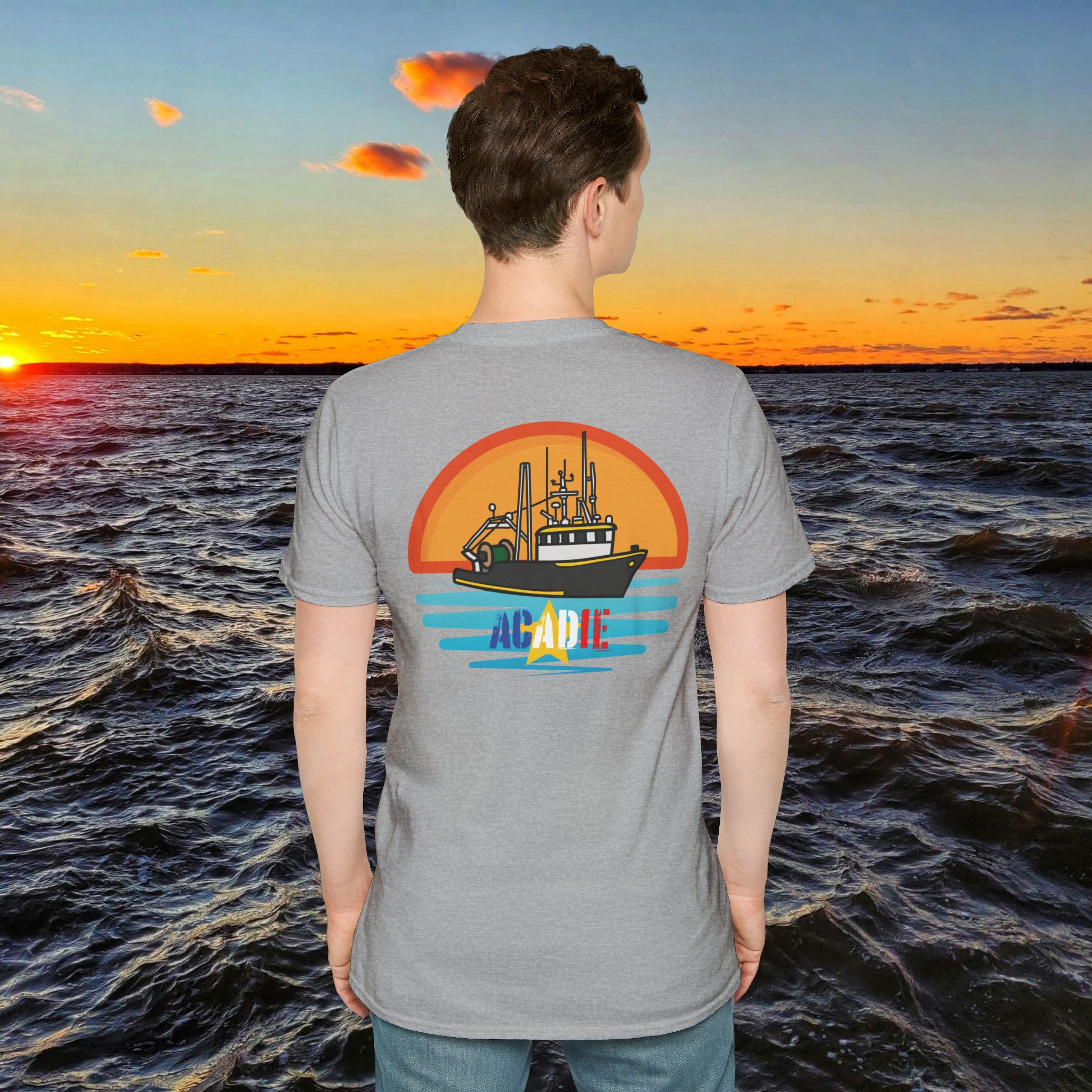 Front and Back Design Acadie T-shirt, Chandail Acadien, With Small Logo ...