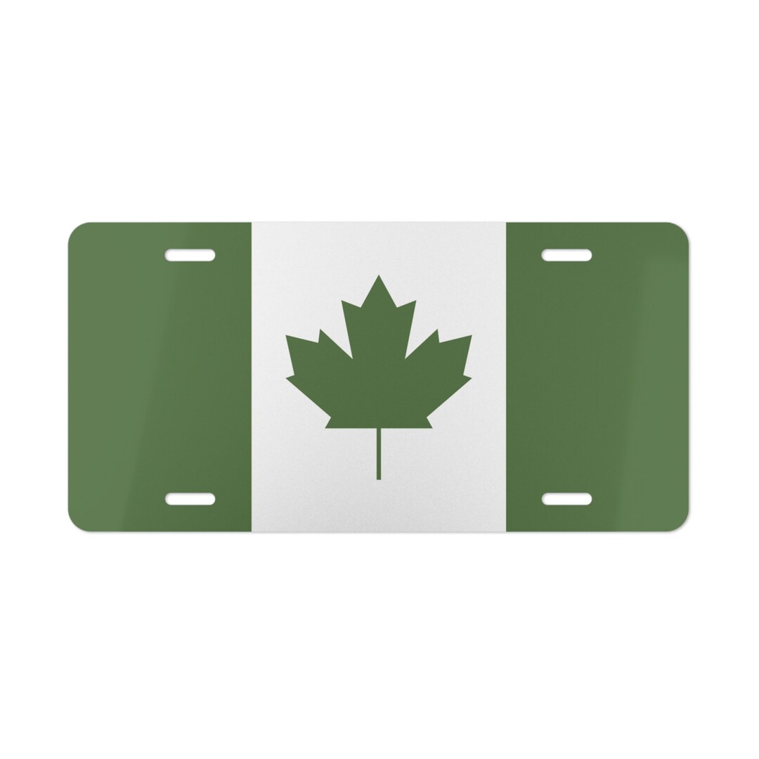 Canada Vanity Plate, Canadian Flag green Edition Design, Canada Plate ...