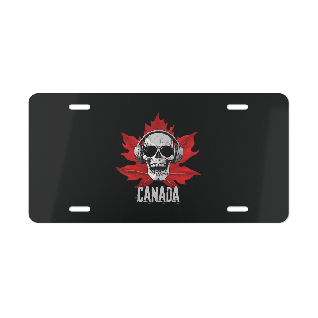 Canada Vanity Plate, Skull With Red Maple Leaf Plate, Canadian Vanity ...