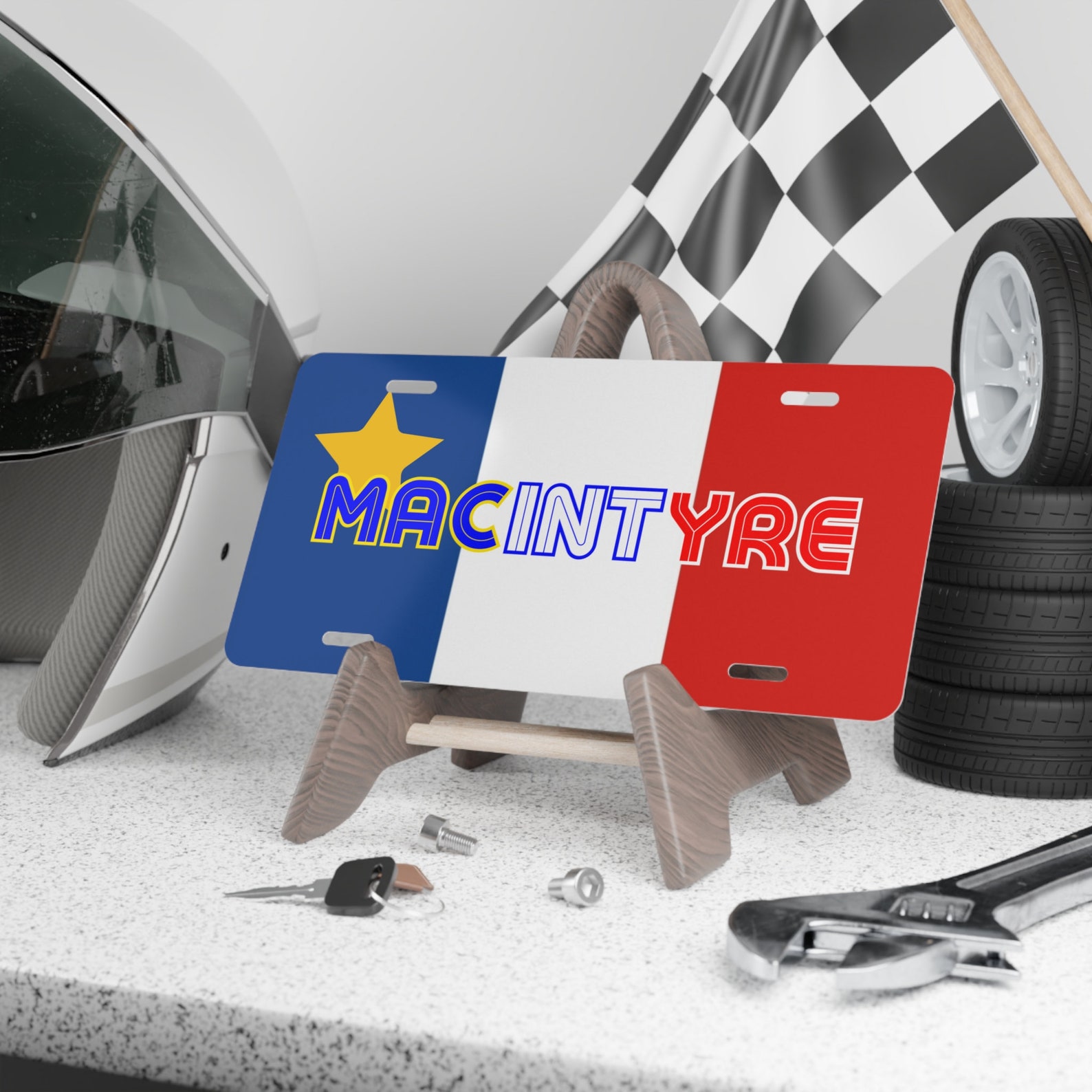 MACINTYRE Vanity Plate, Acadian Flag Vanity Plate, Acadian Car Plate ...