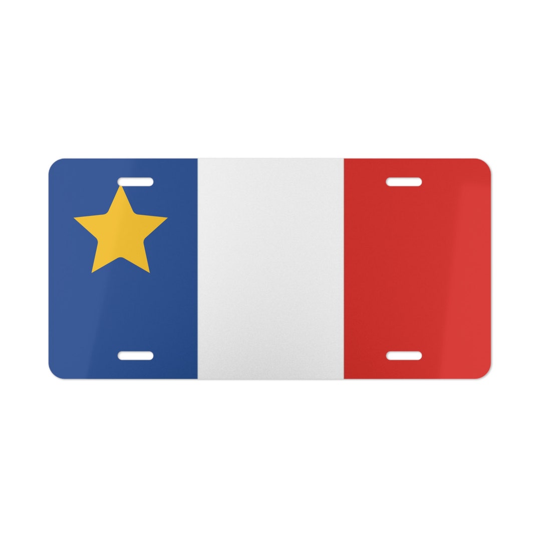 Acadie Vanity Plate, Acadian Flag Vanity Plate, Acadian Car Plate ...