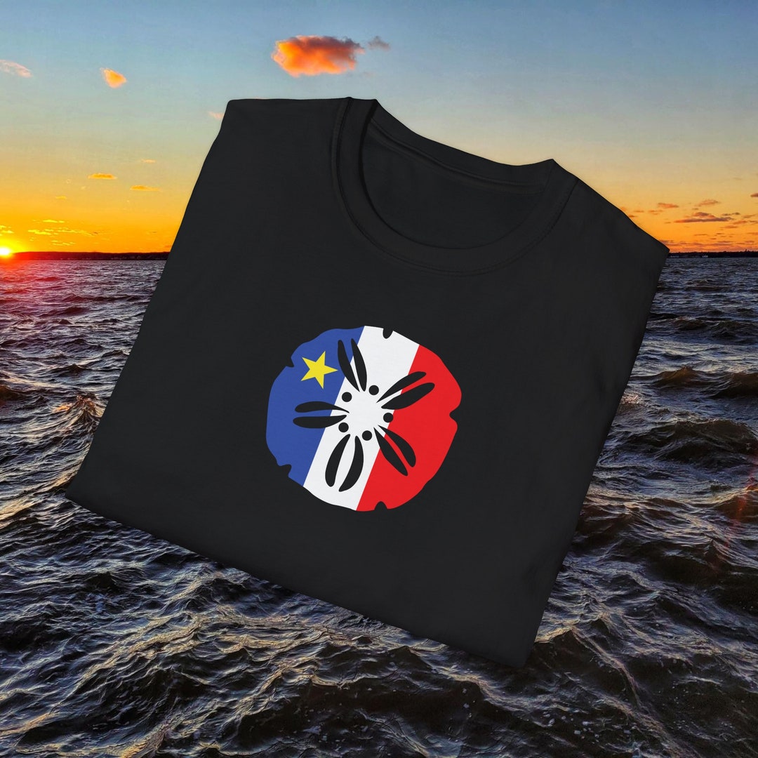 Acadie T-shirt, Acadian Shirt, Shirt With Acadian Flag Sand Dollar ...