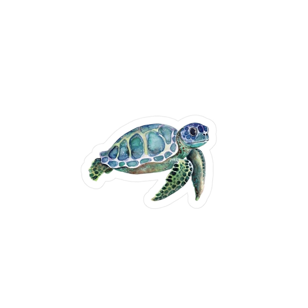 Turtle Kiss-cut Vinyl Decals, Cute Sticker Lover Gift for Her, Laptop ...