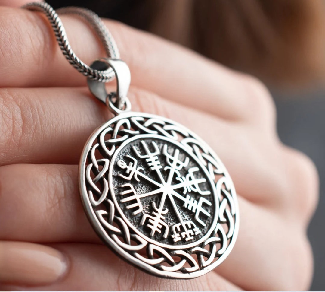 Sterling Silver Vegvisir Necklace, Handmade Viking Pendant, Vikings ...