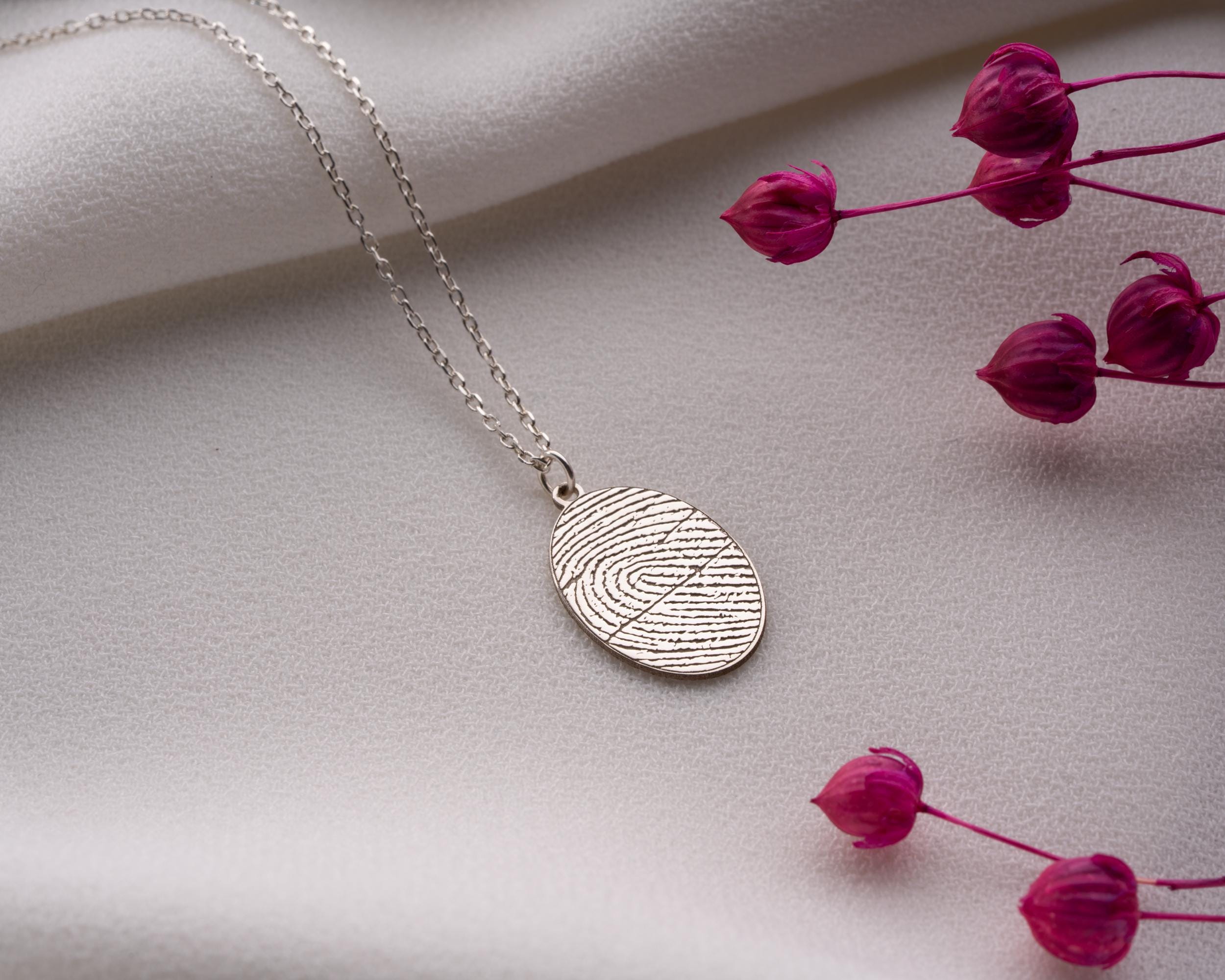 Personalized Fingerprint Necklace, Fingerprint Handwriting Necklace ...