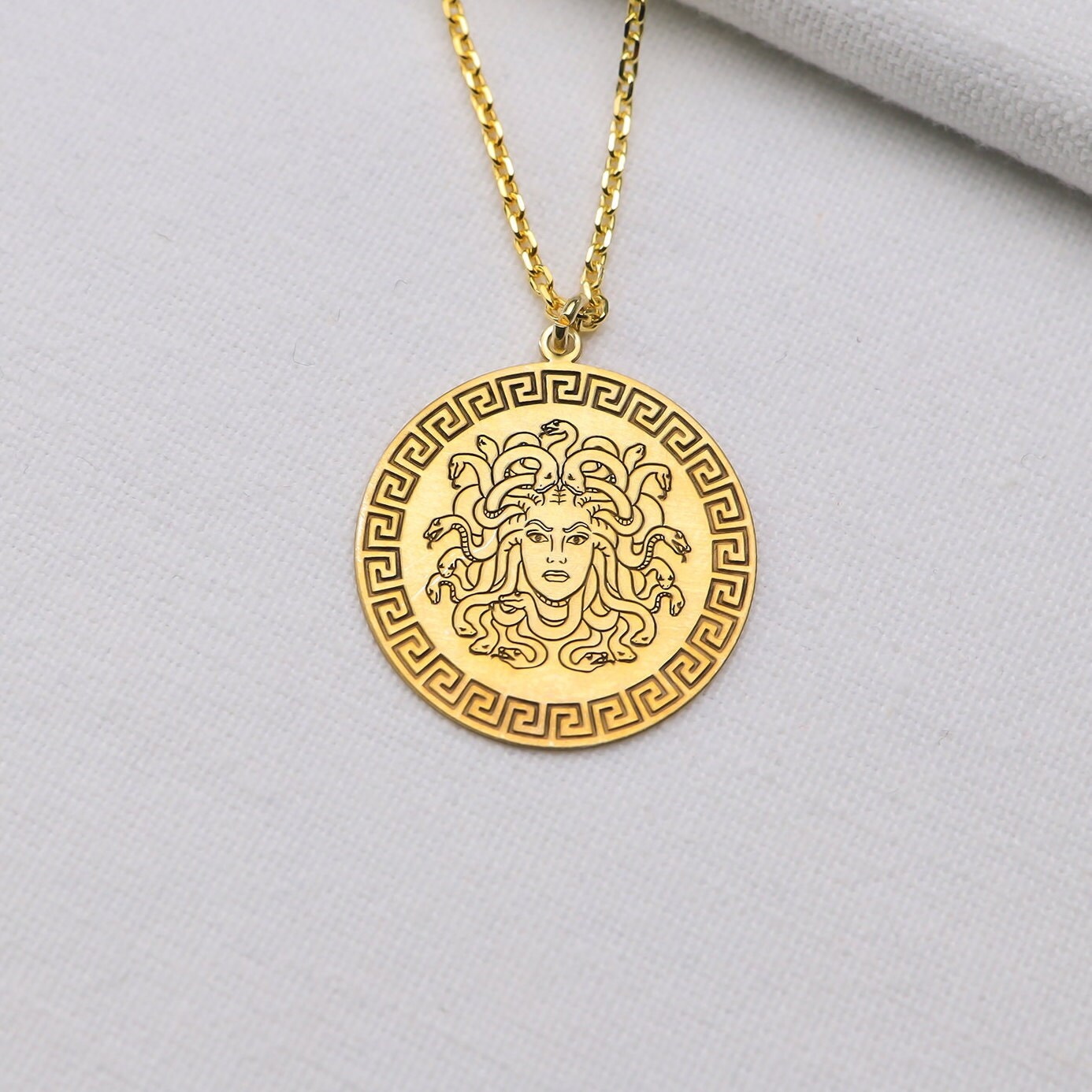 Medusa Silver Necklace, A Symbol of Inner Strength and Beauty, Medusa ...
