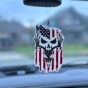 American Flag Deer Skull Car Freshener Aroma Bead Freshie - Etsy