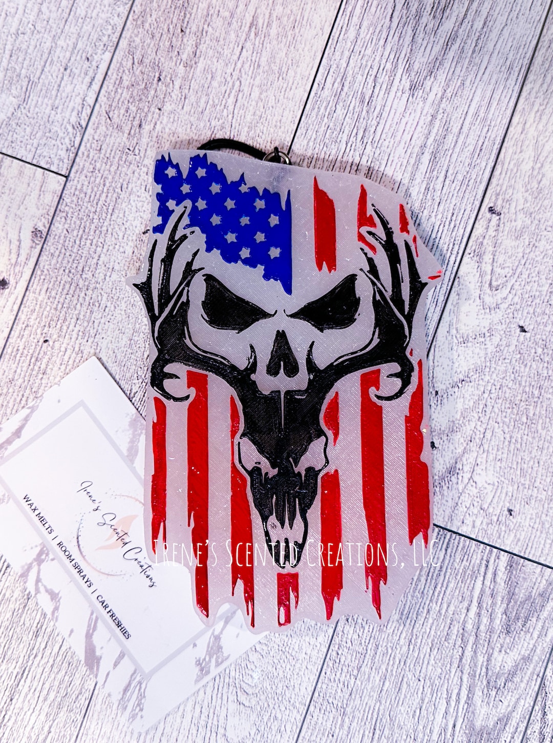 American Flag Deer Skull Car Freshener Aroma Bead Freshie - Etsy