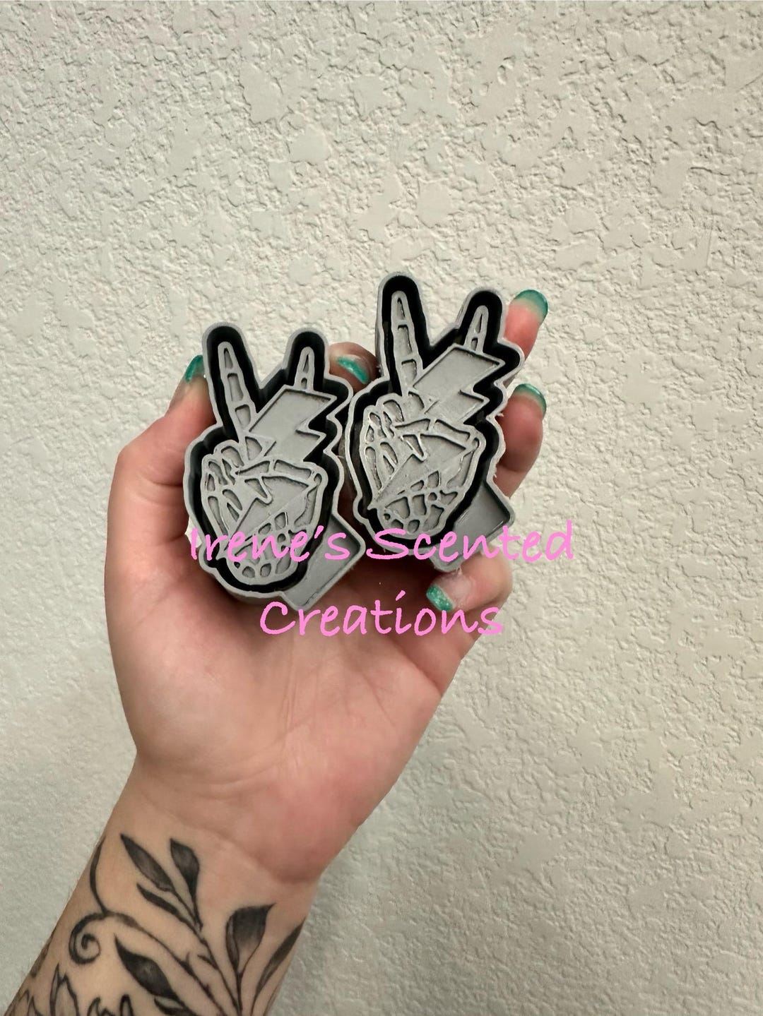 Skeleton Peace With Lightning Bolt Vent Clip Silicone Mold Set of 2 - Etsy