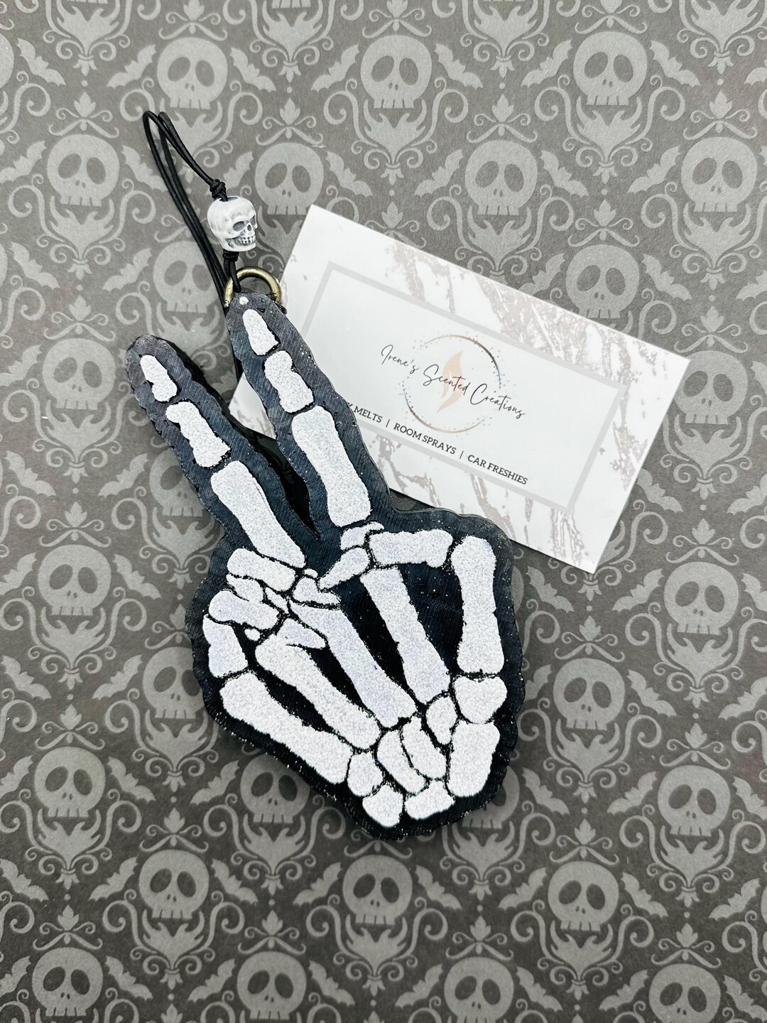 Skeleton Hand Peace Sign Car Freshener Aroma Bead Freshie - Etsy