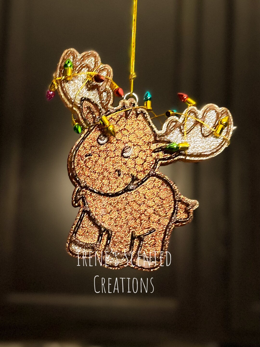 Christmas Light Tangled Moose Hanging Car Freshie Air - Etsy